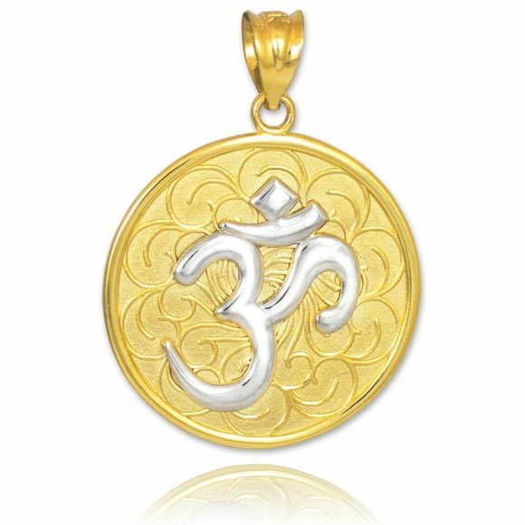 Element Shine | Jewelry | 4k Solid Real Gold Ohm Om Medallion Pendant ...